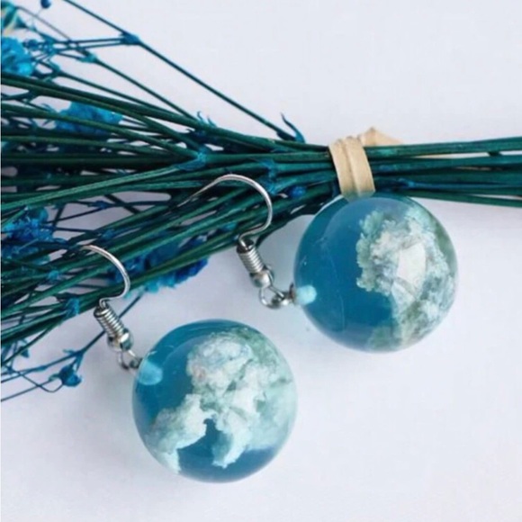Jewelry | Soaring Above Cloudy Skies Sky Blue Marble Orb Sphere Ball ...